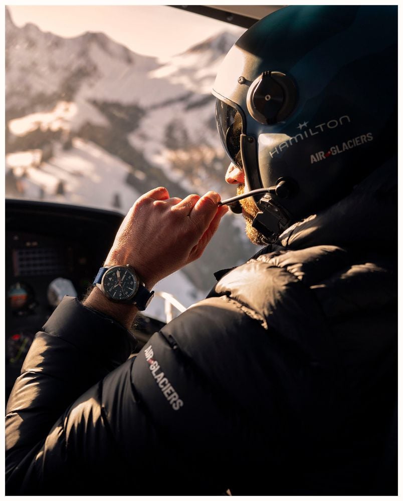Hamilton Khaki Aviation Pilot Day-Date Automatic Air-Glaciers Edition ...
