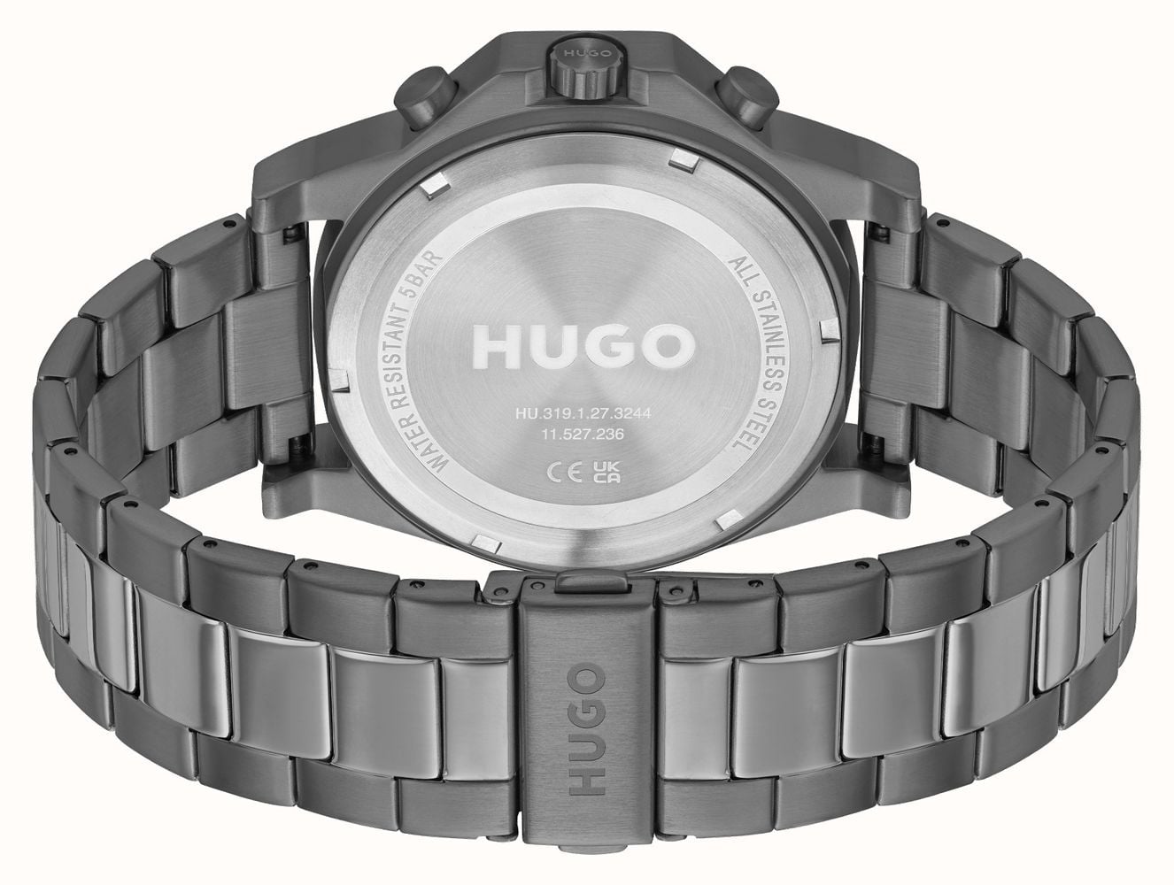 HUGO Men's #BRAVE (46mm) Blue Dial / Grey Stainless Steel Bracelet ...