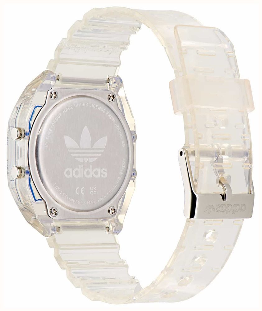 Adidas DIGITAL TWO CRYSTAL (36mm) Digital Dial / Clear Plastic Strap ...