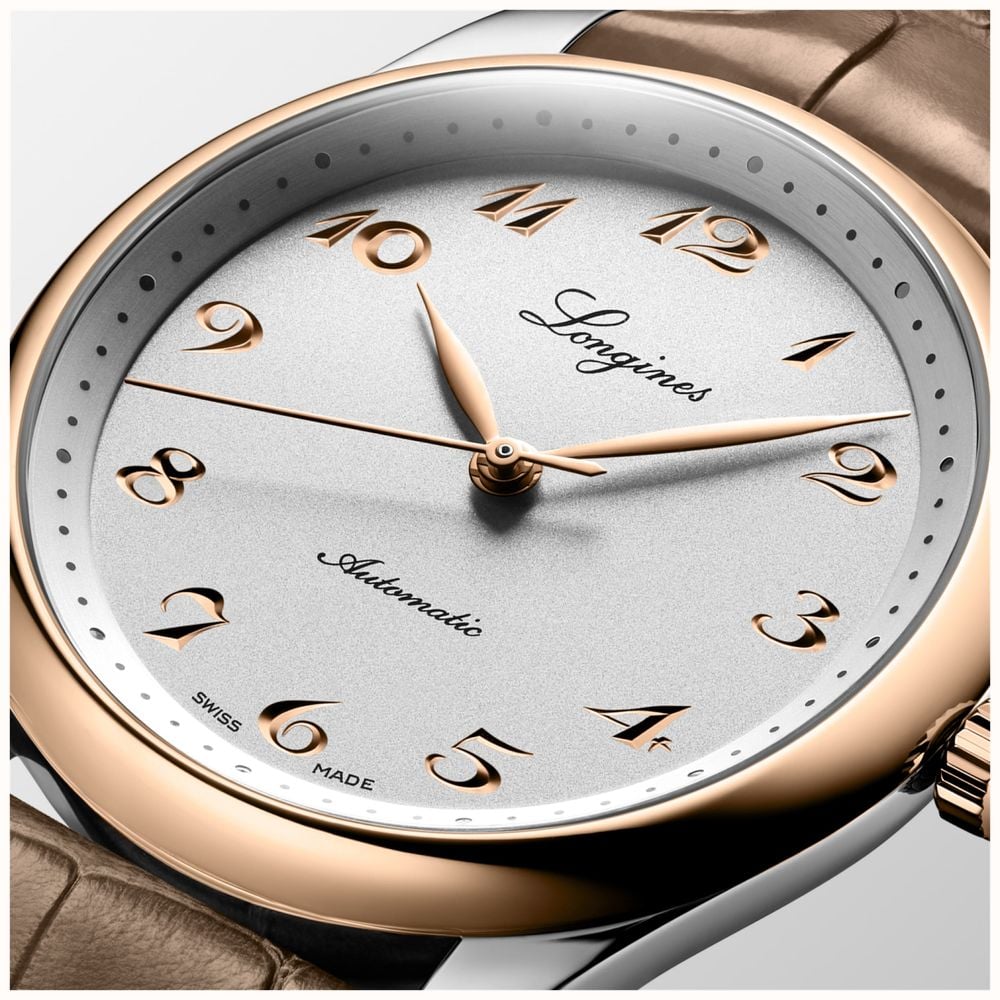 LONGINES Master Collections (40mm) Silver Dial 18ct Rose Gold Bezel ...