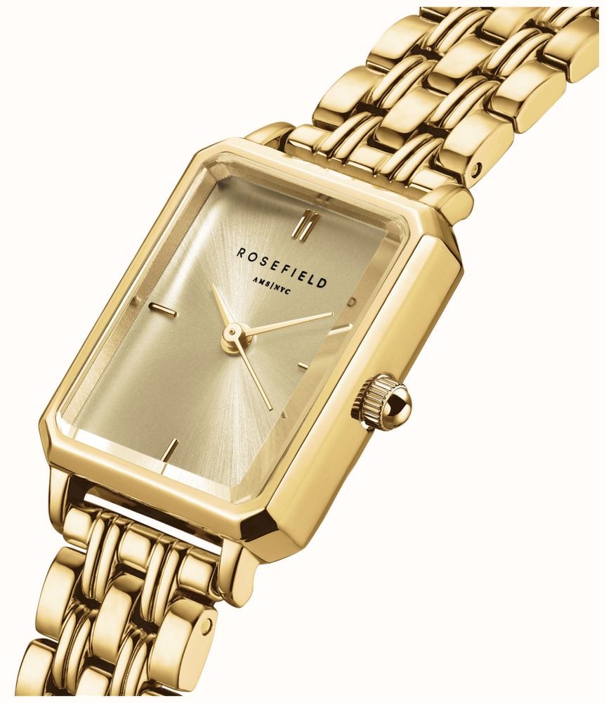 Rosefield Octagon XS (19.5mm) Champagne Gold Dial / Gold-Plated ...