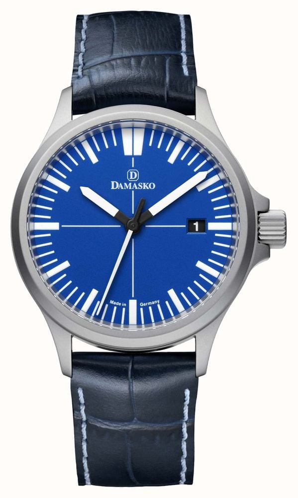 Damasko DK32 Ocean (39mm) Blue Dial / Dark Blue Leather Strap DK32/2 ...