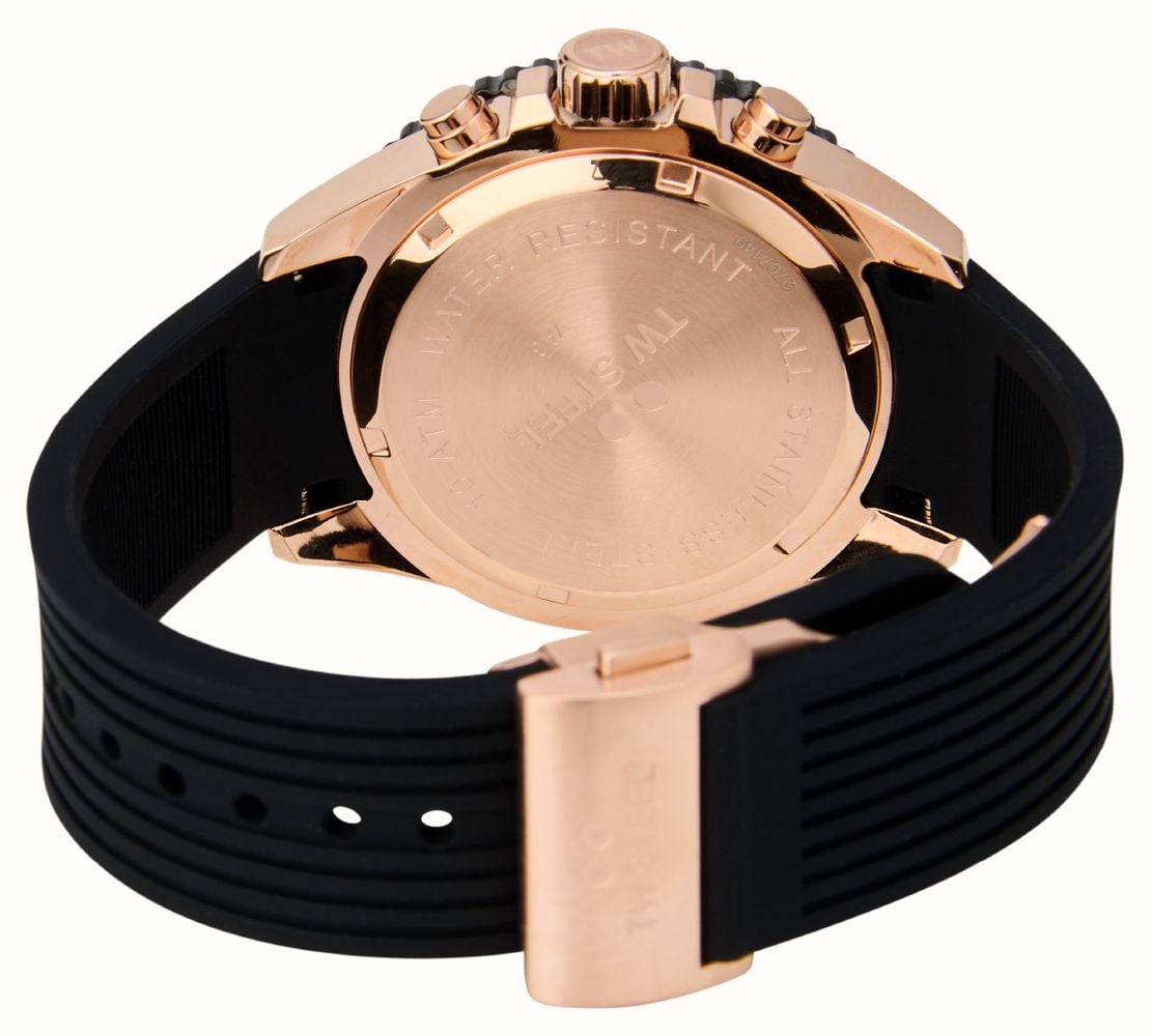 TW Steel Men's Vanceur Diver (42mm) Black Chronograph Dial / Black Rubber Strap VA3 - First ...