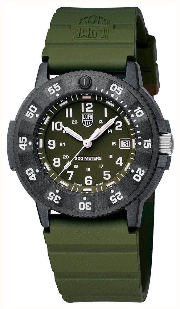 Luminox Original Navy SEAL (43mm) Green Dial / Green Rubber Strap XS ...