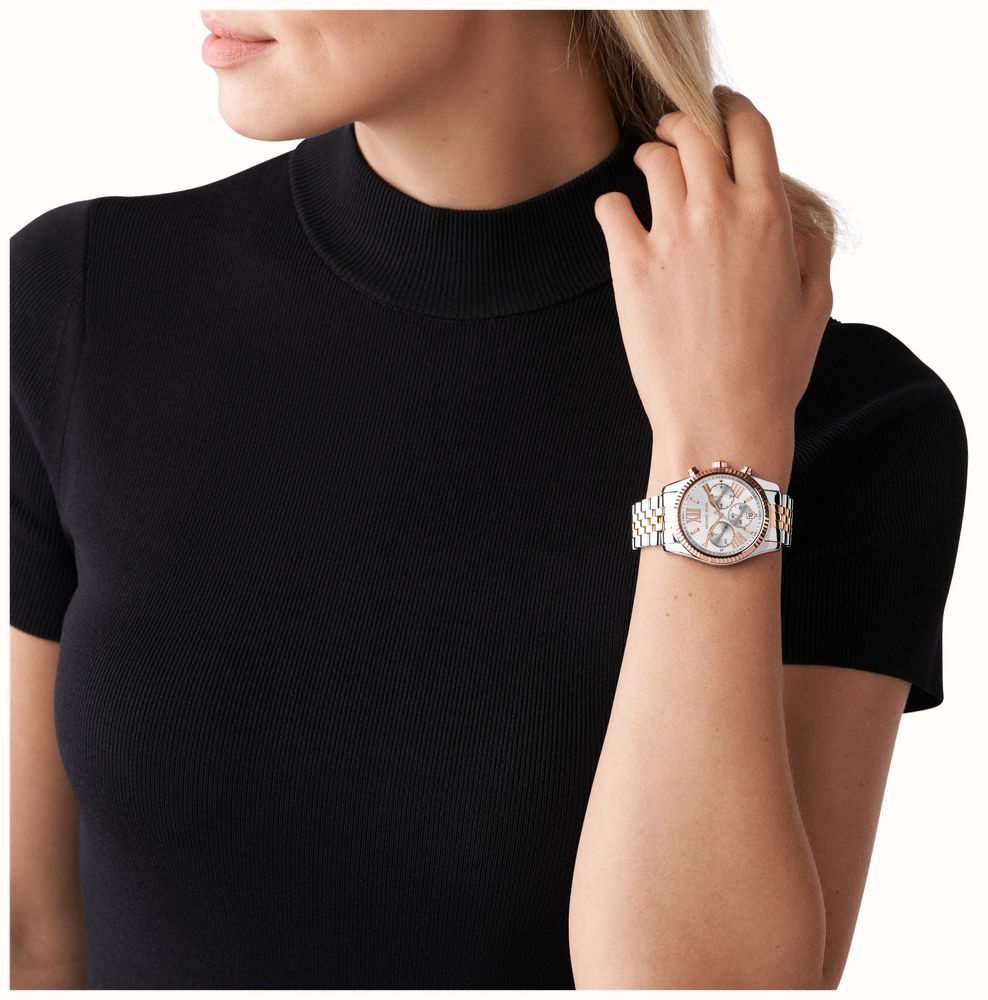 Michael Kors Lexington Three-Tone Chronograph Watch MK5735 - First ...