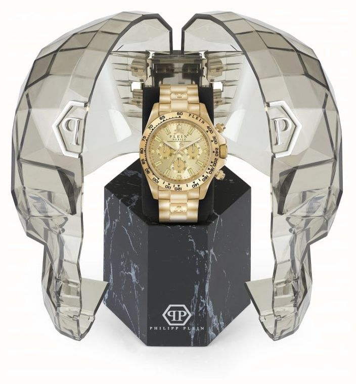 Philipp Plein $TREET COUTURE DATE NOBILE (43mm) Gold Chronograph Dial ...