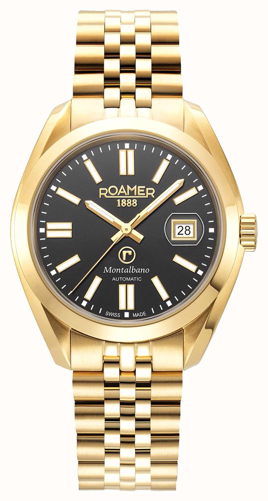 Roamer Men's Montalbano (41mm) Black Dial / Gold-Tone Stainless Steel ...