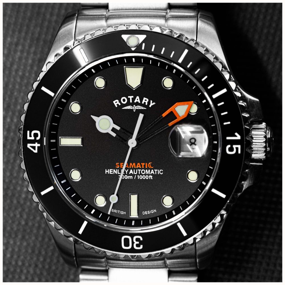 Rotary Seamatic Automatic 300m (42mm) Black Dial / Stainless Steel ...
