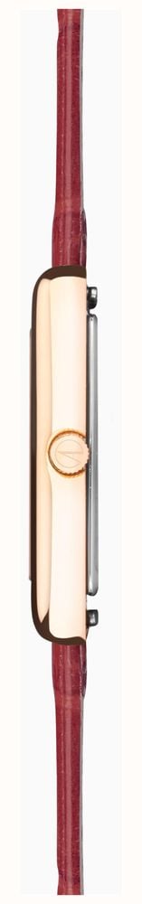 Accurist Women's Rectangle Quartz (26mm) White Dial / Burgundy Leather ...