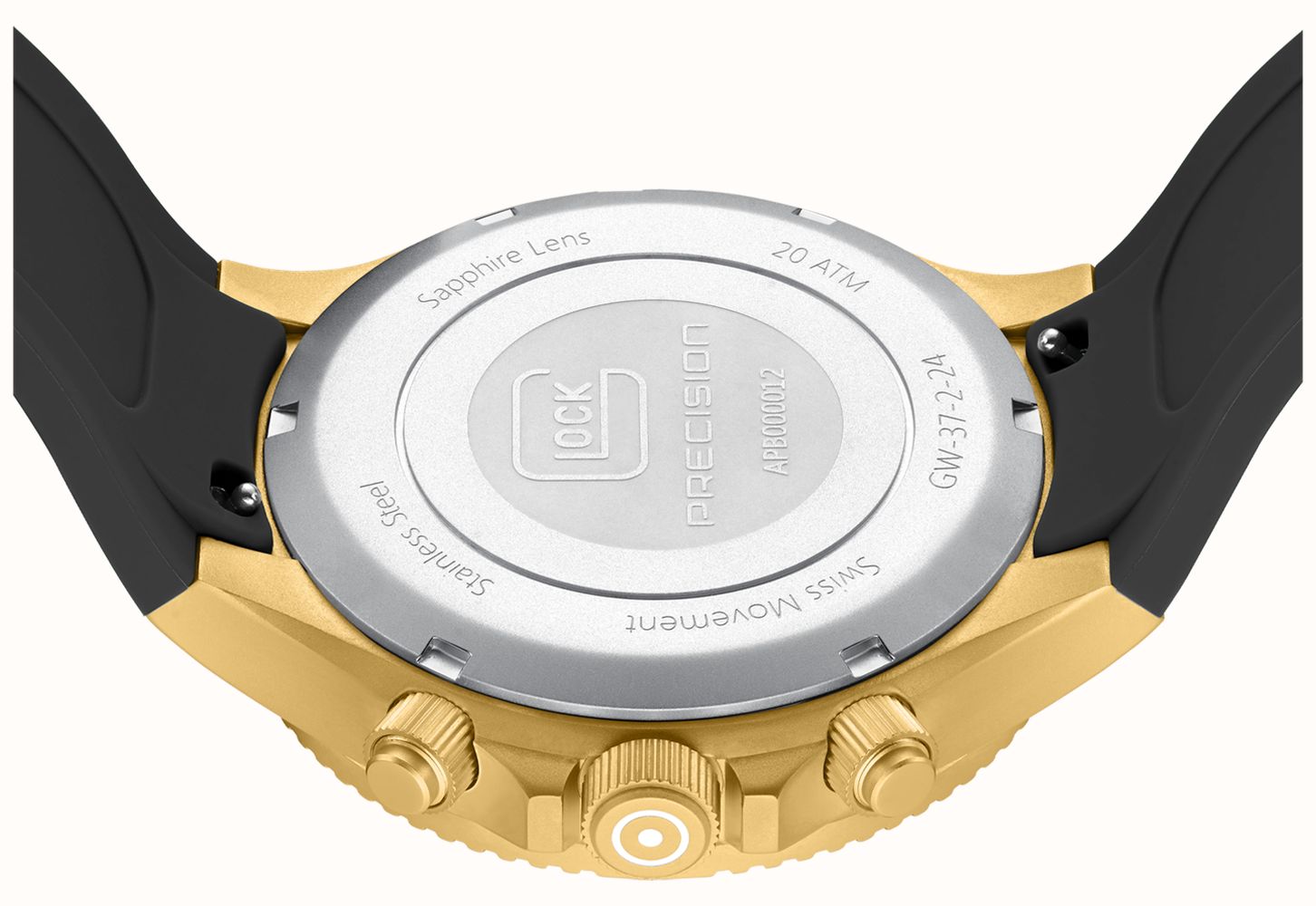 GLOCK Precision Chronograph (44mm) Green Sunray Dial / Black Silicone ...