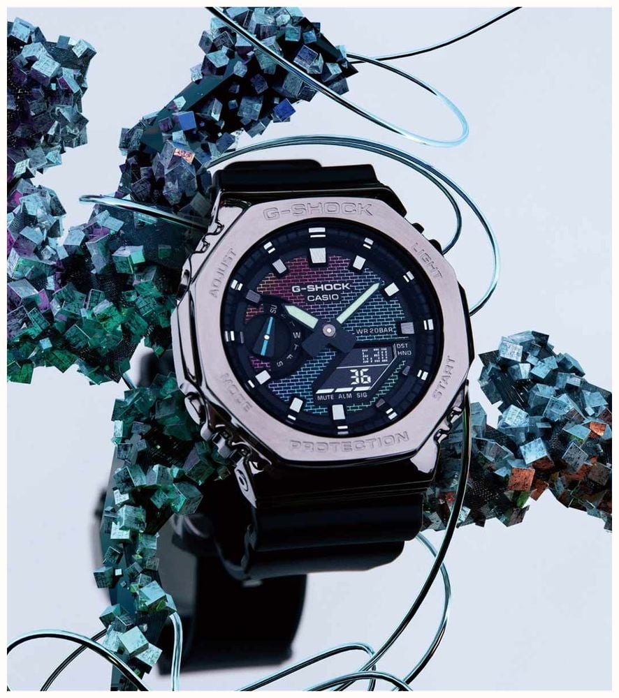 Casio G-Shock Metal Rainbow Brick Wall Series (44.4mm) Multicoloured ...
