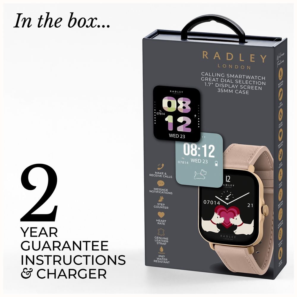 Radley Series 20 Smart Calling Watch (37mm) Pink Leather Strap RYS20 ...