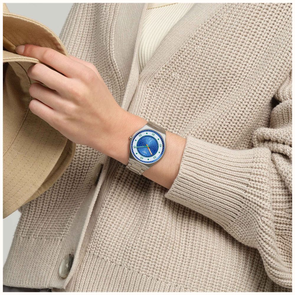 Swatch SPLASH DANCE (42mm) Blue Dial / Stainless Steel Bracelet ...