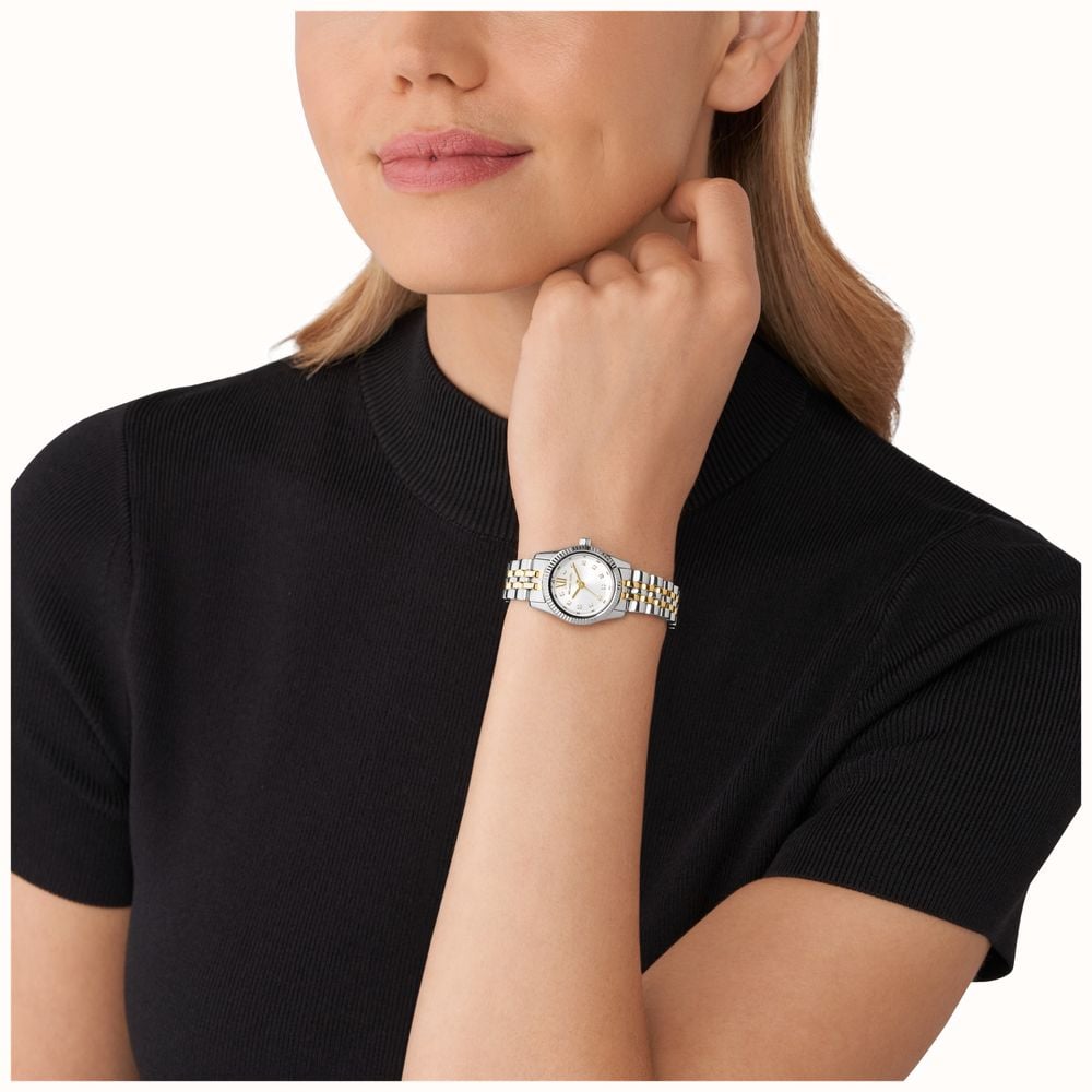 Michael Kors Women's Lexington (26mm) Silver Dial / Two-Tone Stainless ...