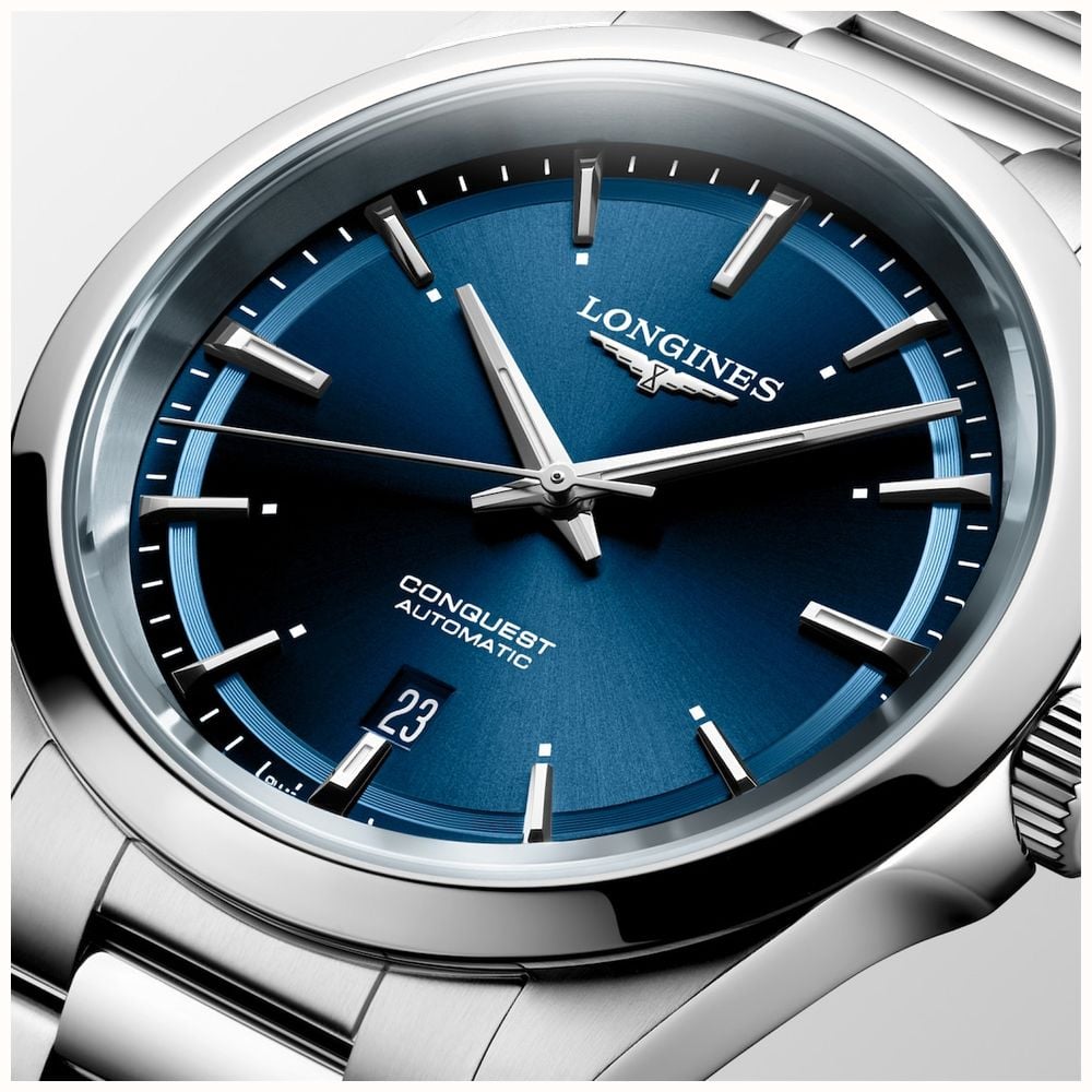 LONGINES Conquest Automatic (41mm) Sunray Blue Dial / Stainless Steel Bracelet L38304926 - First ...