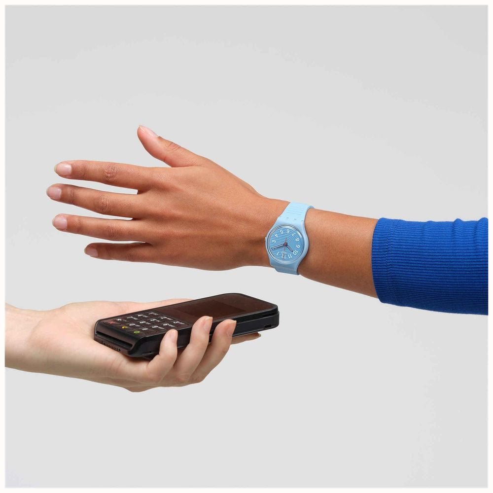 Swatch TRENDY LINES IN THE SKY PAY! (34mm) Blue Dial / Blue Silicone ...