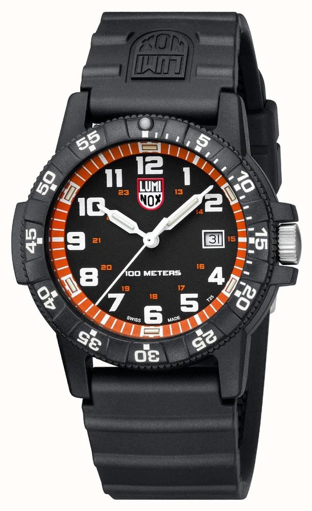 Luminox Leatherback Sea Turtle Giant (44mm) Black & Orange Dial / Black ...
