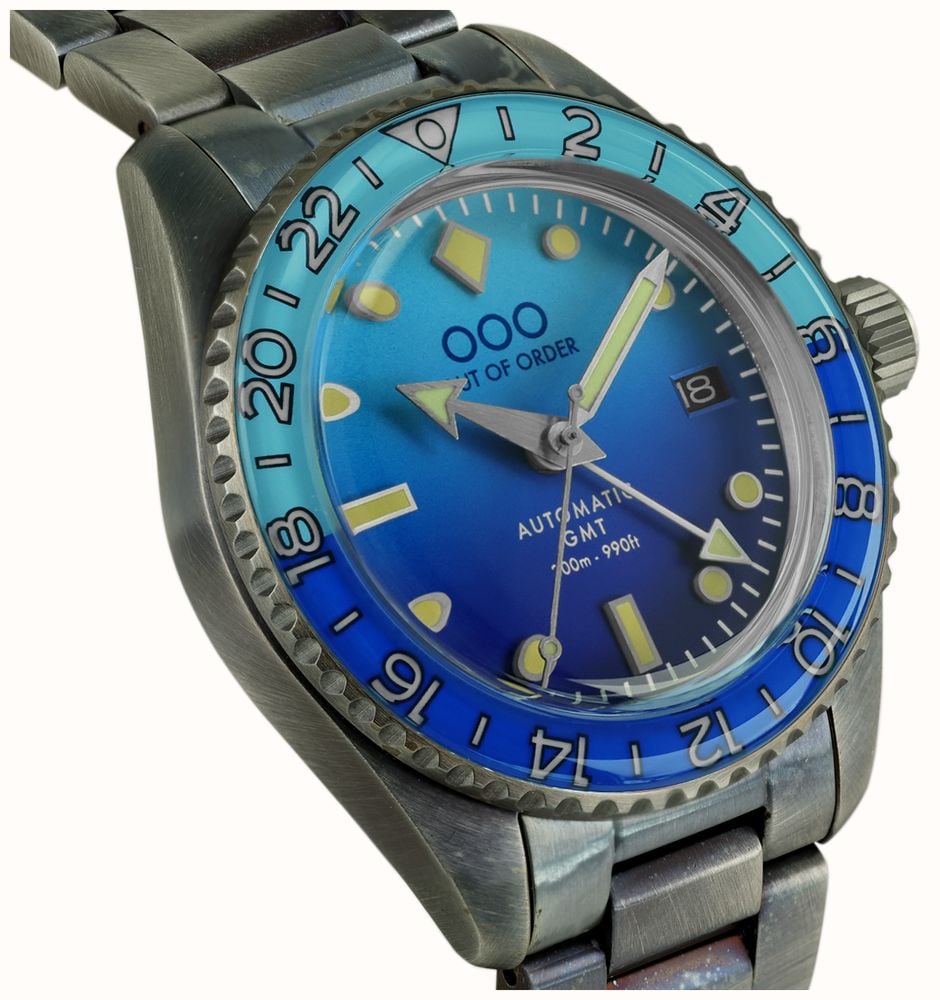 Out Of Order Bomba Blu Automatic GMT (40mm) Blue Dial / Ultra ...