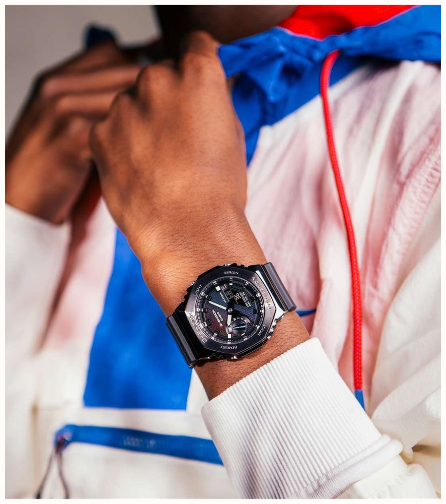 Casio Men's G-Shock (44.4mm) Rainbow Dial / Black Bio-Based Resin Strap GM-2100BRW-1AER - First ...