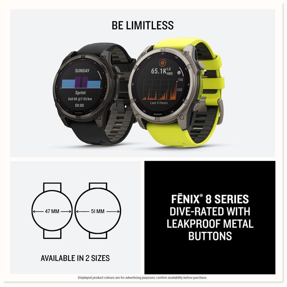 Garmin Fenix 8 47mm SOLAR Sapphire Premium Multisport GPS Smartwatch ...