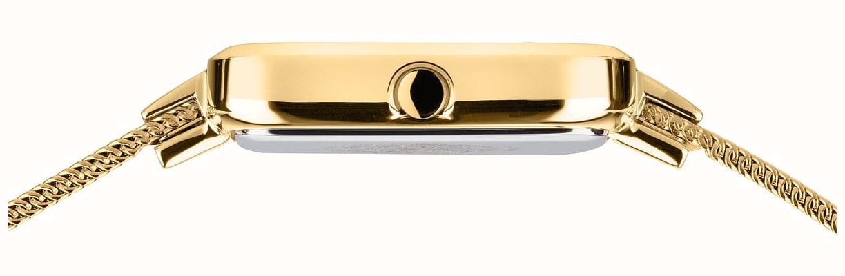 Bering Classic Petite Square | White Dial | Gold PVD Steel Mesh 14520 ...