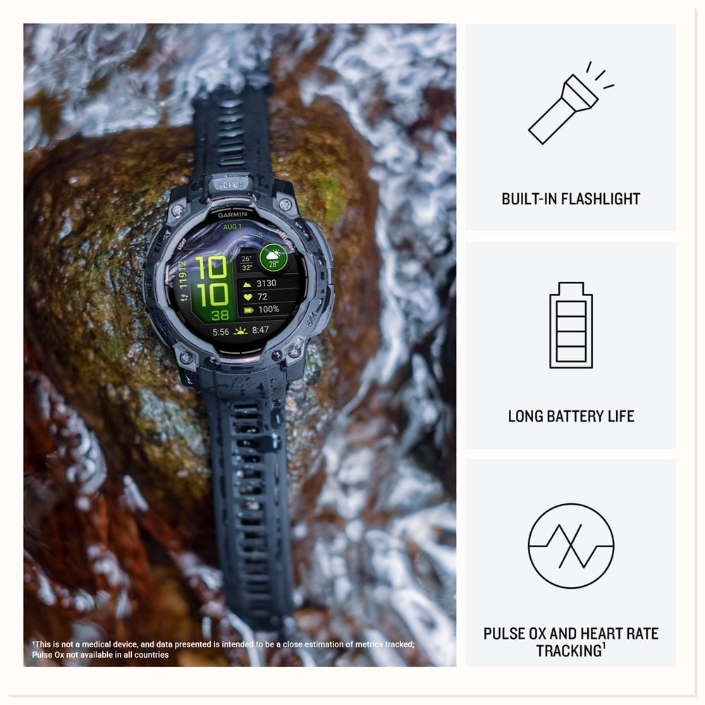 Garmin Instinct 3 - AMOLED Outdoor GPS Smartwatch (50mm) Neotropic With ...