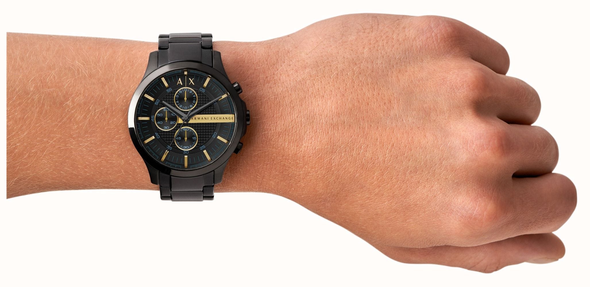 Armani Exchange Men's | Black Chronograph Dial | Black PVD Bracelet ...