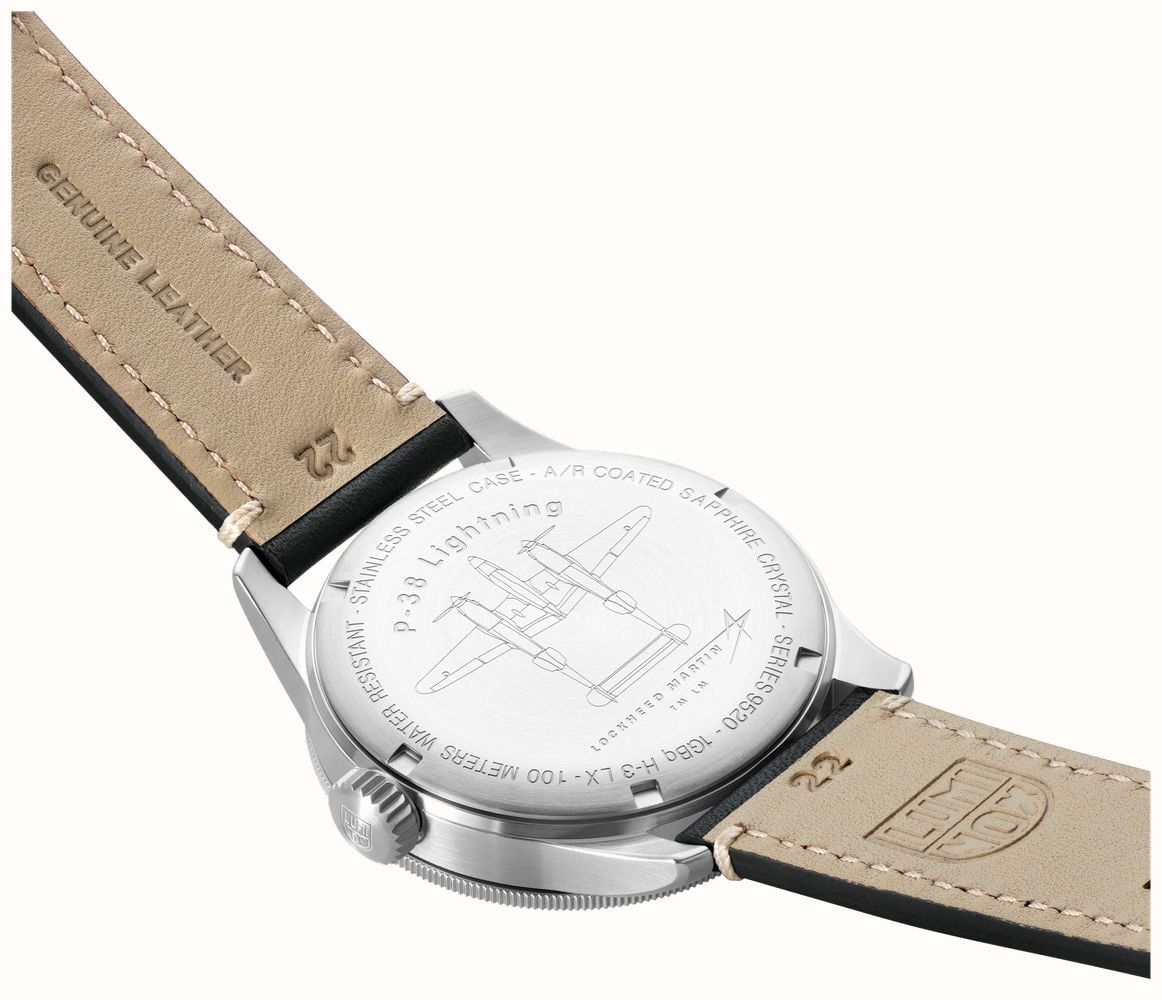 Luminox P-38 Lightning 9520 Series 42mm Black Leather XA.9527 - First ...