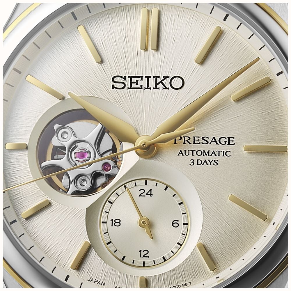 Seiko Presage Classic Series Open Heart In Delicate Cream Silk (40.2mm ...