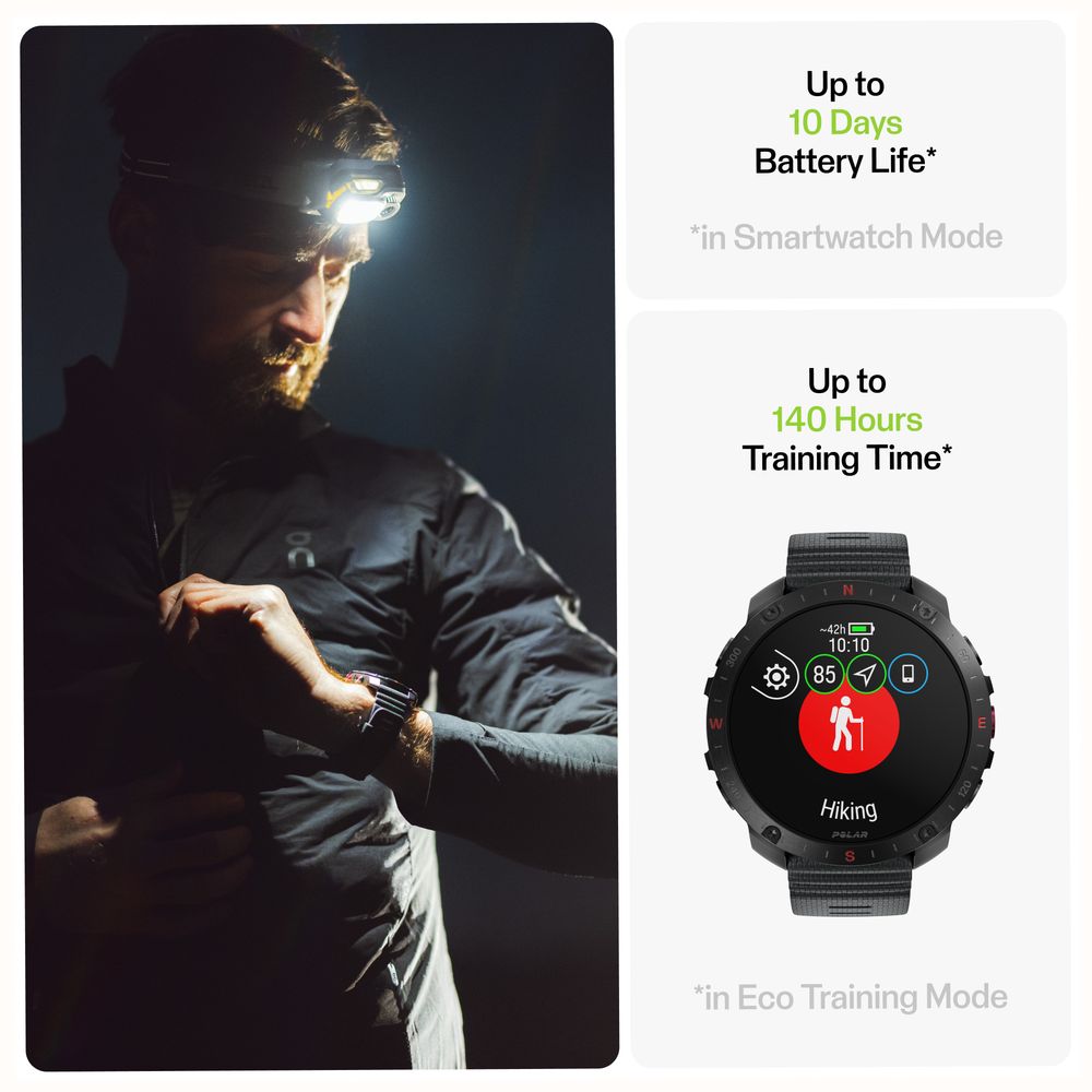 Polar Grit X2 Pro Premium GPS Smart Sports Watch With Black Silicone ...