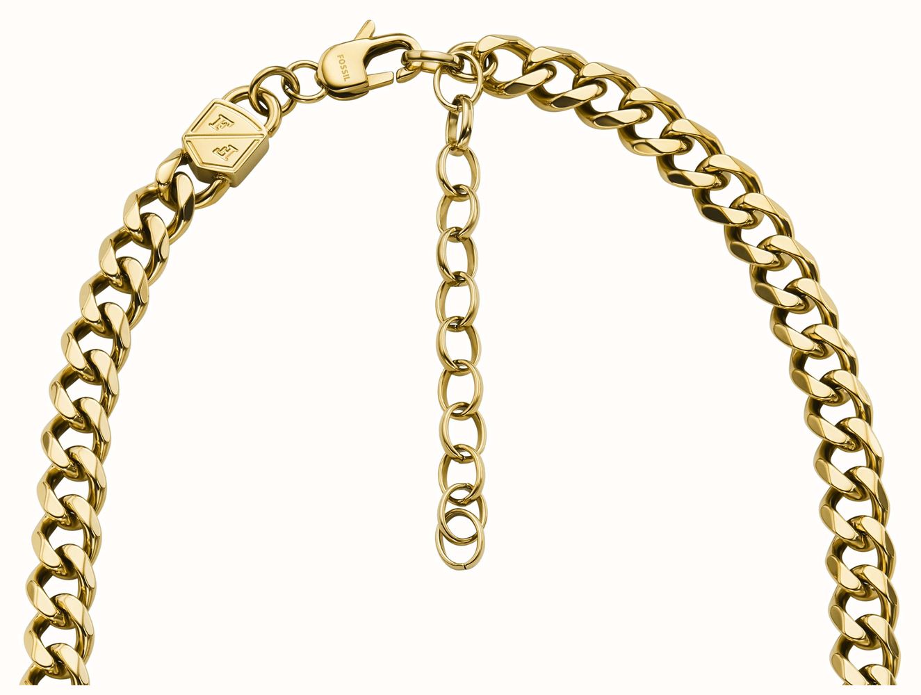 Fossil Bold Chains Gold-Tone Stainless Steel Chunky Chain Necklace ...