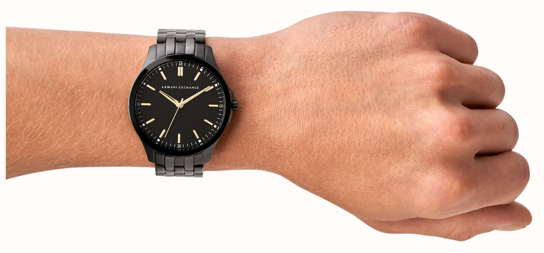 Armani Exchange Men's | Black Dial | Dark Grey Stainless Steel Bracelet ...