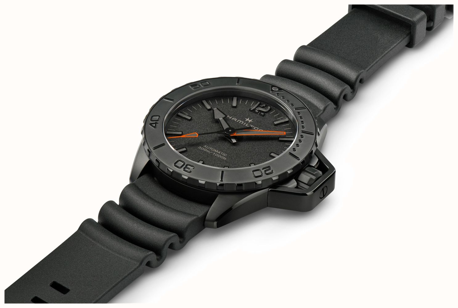 Hamilton Khaki Navy Frogman Automatic (46mm) Black Dial / Black Rubber ...