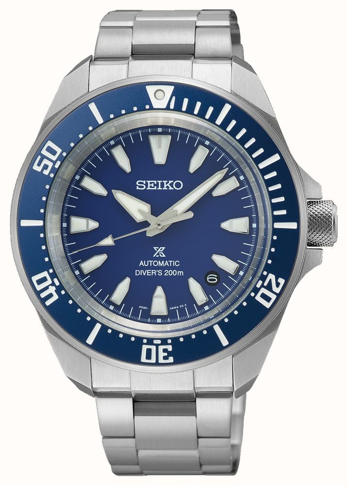 Seiko Prospex 4R Compact Mechanical Diver (41.7mm) Cobalt Blue Dial / Stainless Steel SRPL51K1 ...