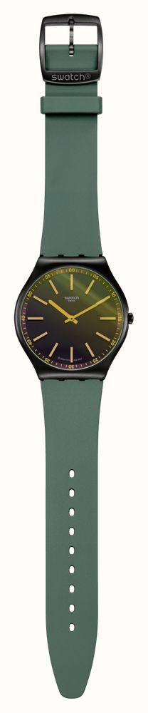 Swatch GREEN VISION (42mm) Black Green Dial / Green Rubber Strap ...