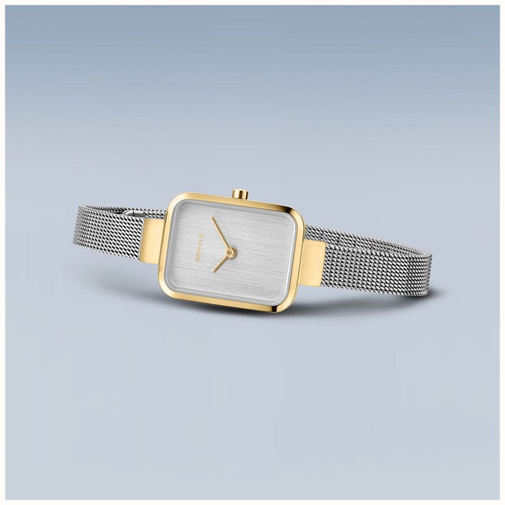 Bering Classic Petite Square | Silver Dial | Stainless Steel Mesh 14520 ...