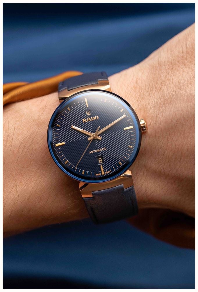 RADO Florence Automatic (39mm) Embossed Blue Dial / Blue Leather Strap ...