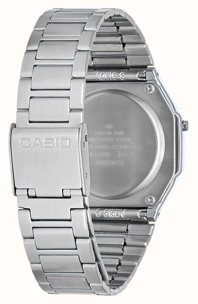 Casio Alarm Chronograph (35mm) Digital Dial / Stainless Steel A164WA-1VES - First Class Watches™