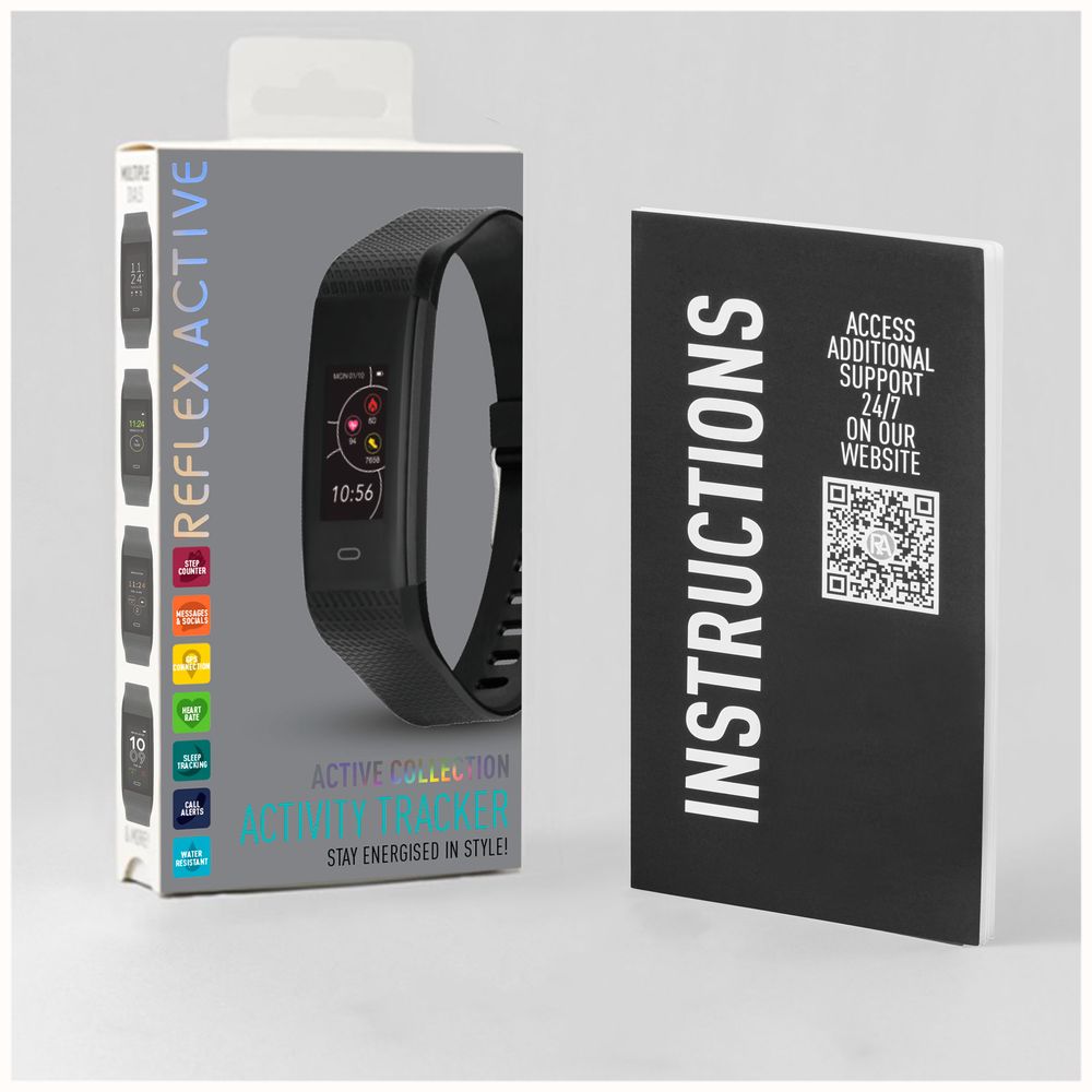 Reflex Active Series 35 Smart Activity Tracker (20mm) Black Silicone ...