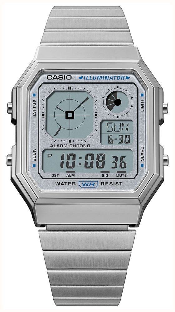Casio Vintage Illuminator (33.9mm) Digital Display / Stainless Steel ...