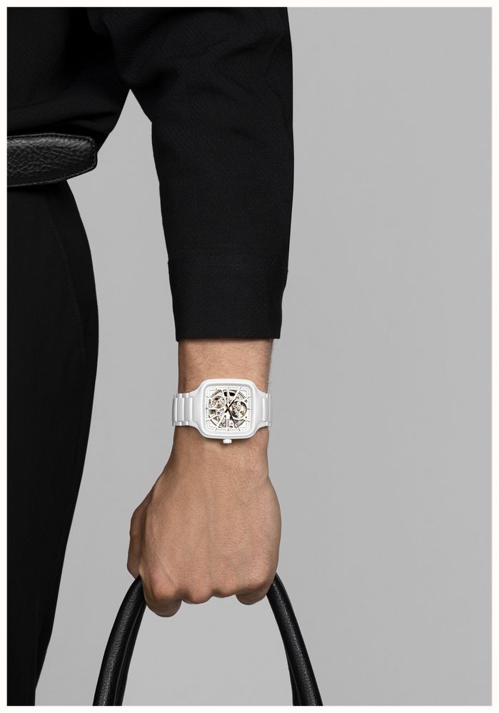 RADO True Square Automatic Open Heart Diamond (38mm) White Dial / White ...