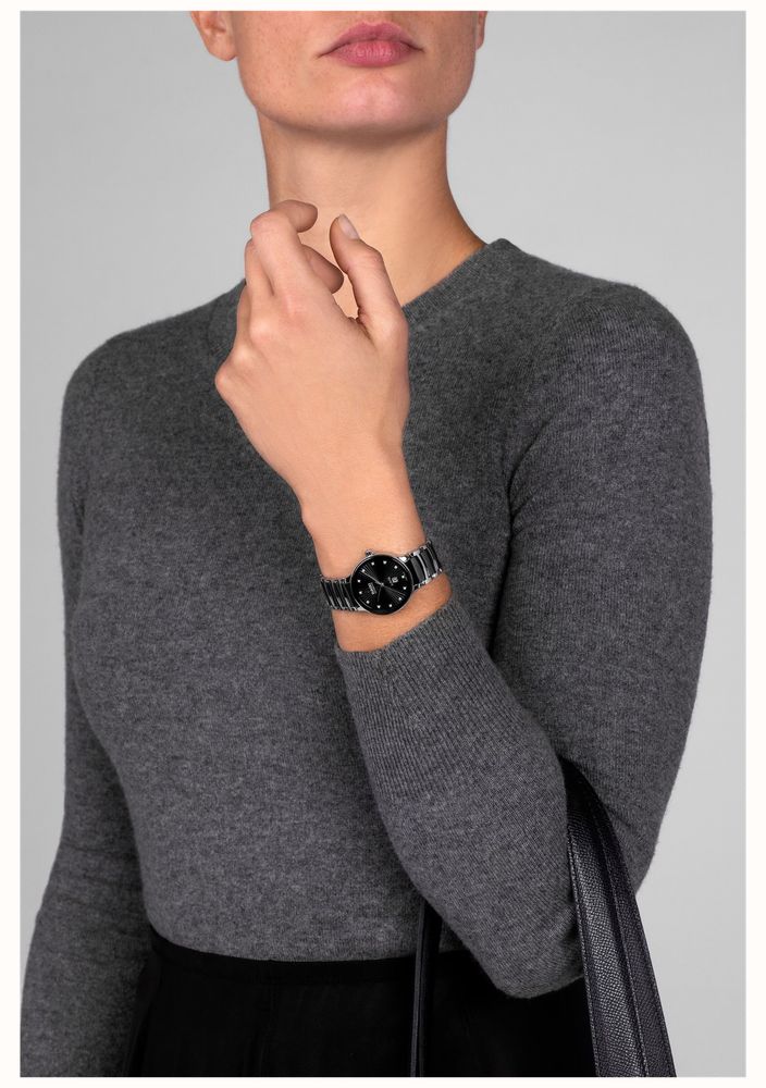 RADO Centrix Diamonds Automatic (30.5mm) Black Dial / Black High-Tech Ceramic & R30020742 ...