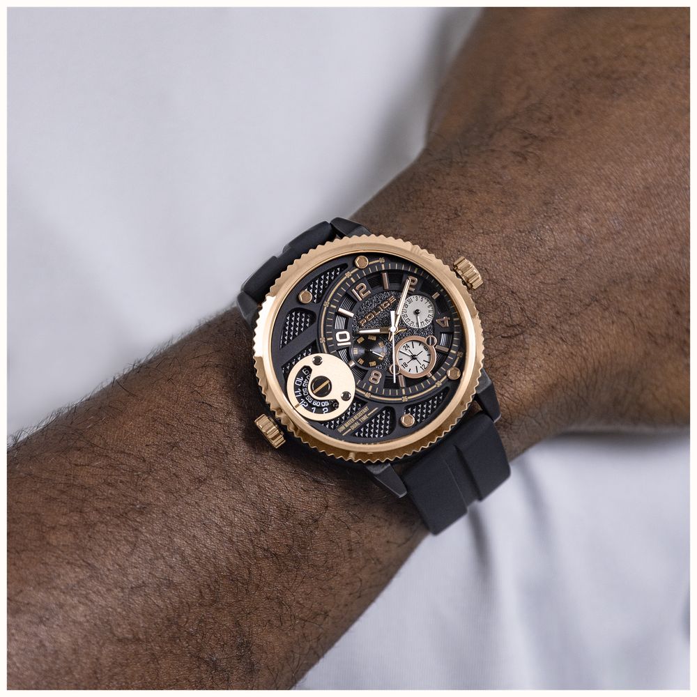 Police RAY Quartz Chronograph (51mm) Black Dial / Black Silicone Strap ...