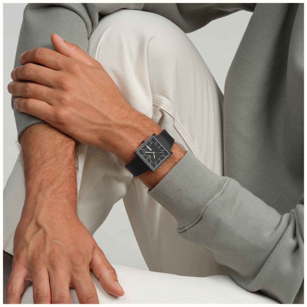 Swatch WHAT IF...BLACKAGAIN? (41.8mm) Black Square Dial / Black Bio ...