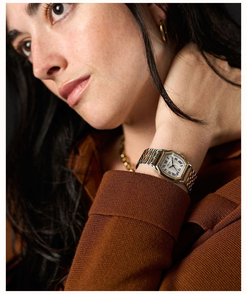 Fossil Women's Harlow (27mm) Cream Dial / Two-Tone Stainless Steel ...