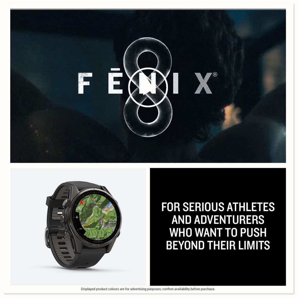 Garmin Fenix 8 43mm AMOLED Sapphire Premium Multisport GPS Smartwatch Carbon Grey 010-02903-21 ...