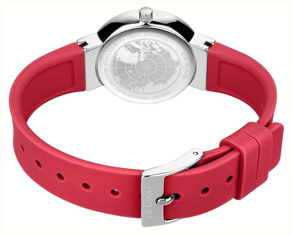 Bering Women's Classic (29mm) Red Dial / Red Silicone Strap 10129-503 ...