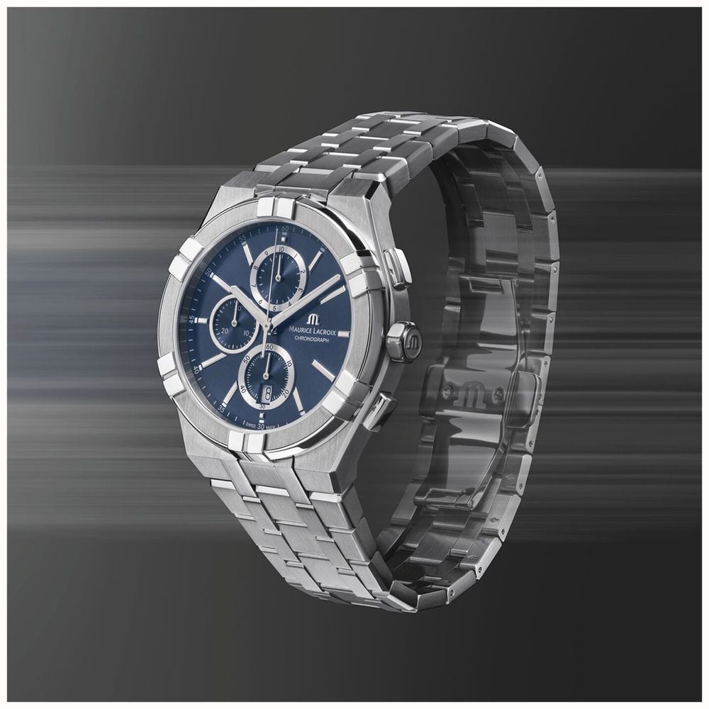 Maurice Lacroix Aikon Quartz Chronograph Blue Dial / Stainless Steel AI1118-SS002-430-1 - First ...