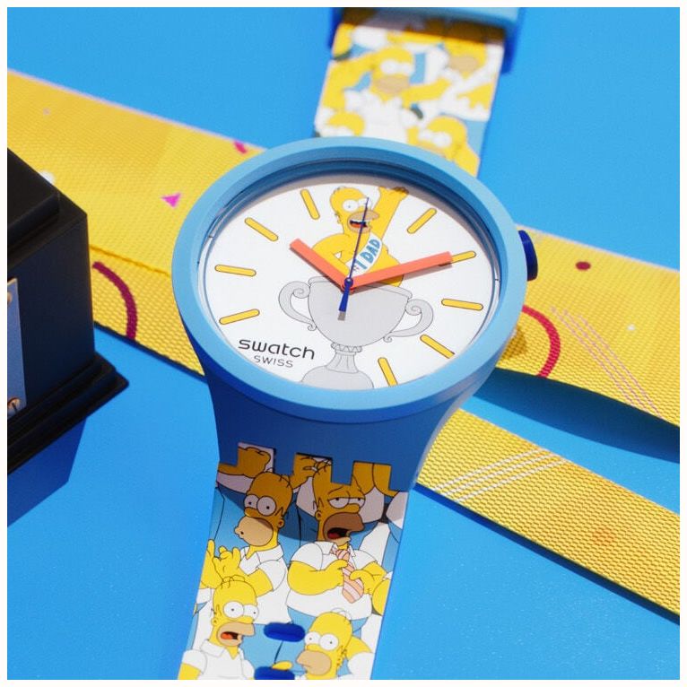 Swatch X The Simpsons BEST. DAD. EVER. (47mm) Homer-Printed Dial ...