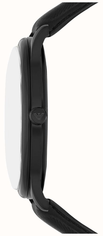 Emporio Armani Men's (42mm) Black Dial / Black Leather Strap AR11573 ...